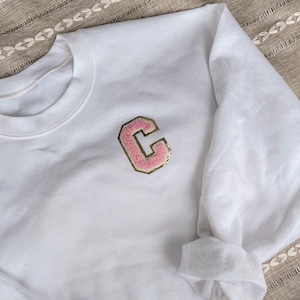 Single Letter Patch Sweatshirt Varsity Letter Patch Crewneck - Etsy