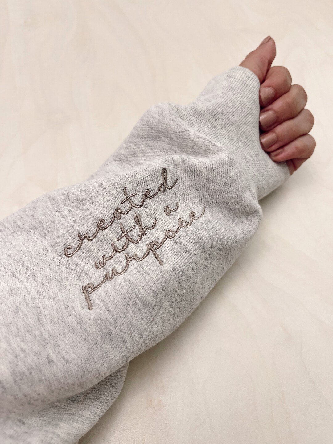 Created With A Purpose Embroidered Sweatshirt Embroidered - Etsy