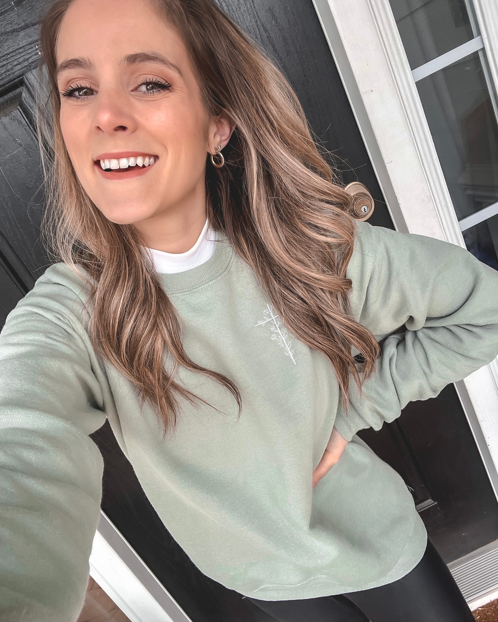 Embroidered Floral Cross Sweatshirt Floral Cross Crewneck - Etsy