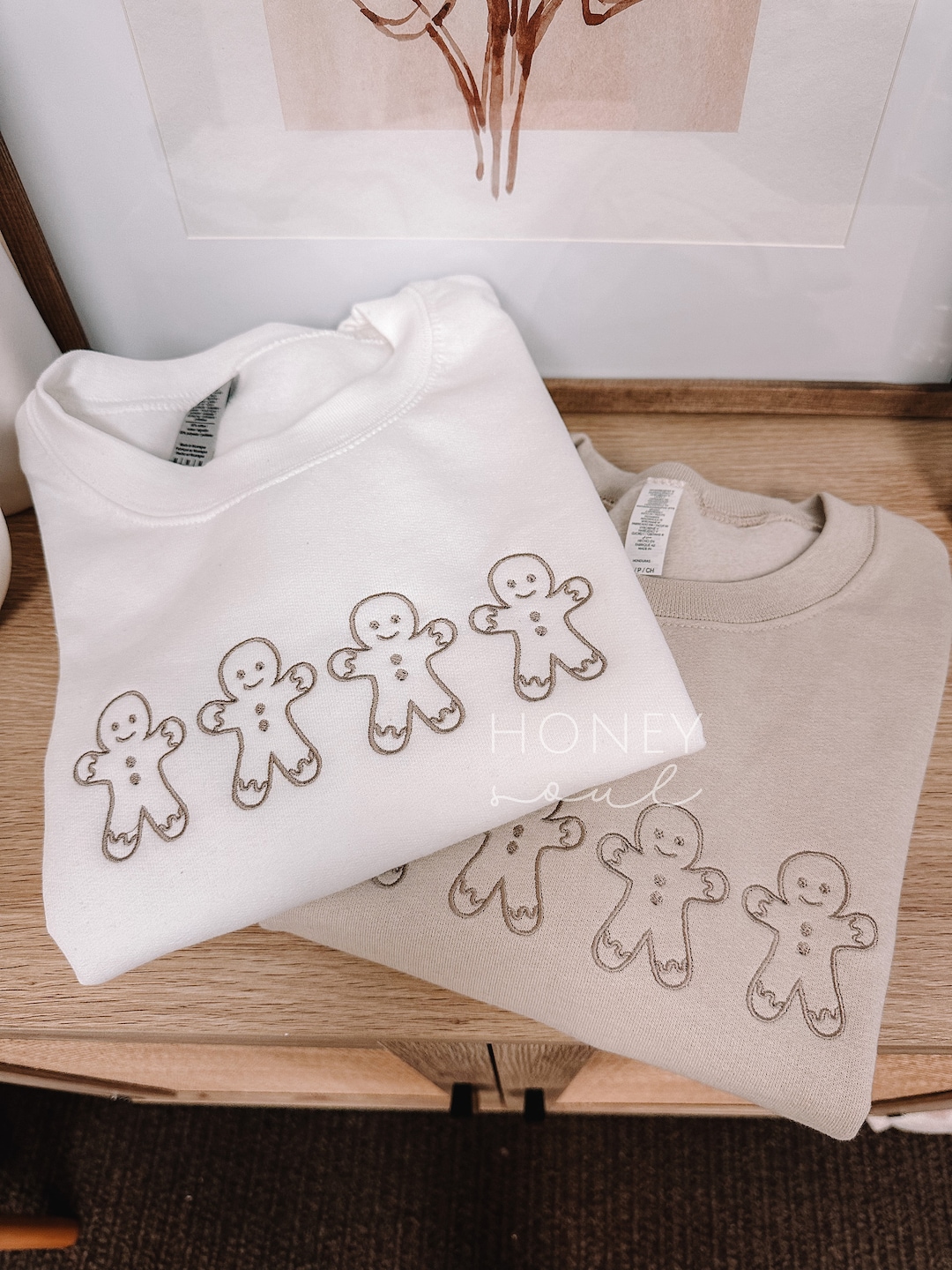 Embroidered Gingerbread Man Sweatshirt Christmas Sweatshirt Embroidered ...