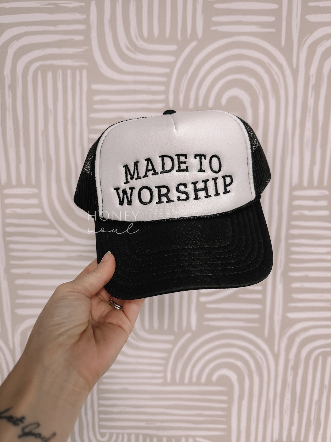 Embroidered Made to Worship Foam Trucker Hat Christian Hat Faith ...