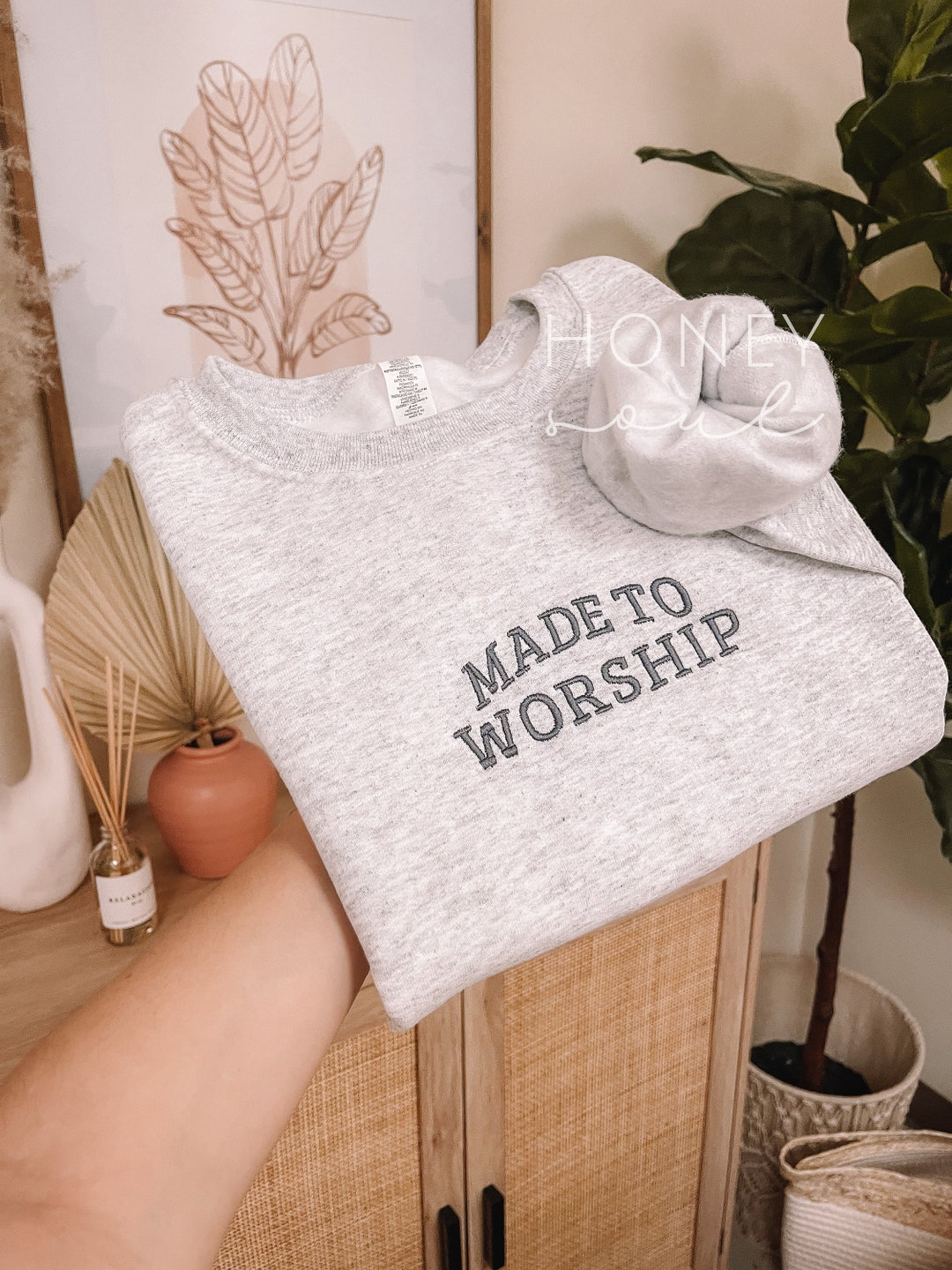 Embroidered Made to Worship Minimalistic Sweatshirt Christian ...