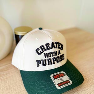Embroidered Puff Created With a Purpose Trucker Hat || Christian Hat || Faith Apparel ...