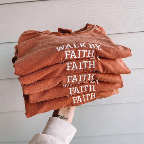 Embroidered Walk by Faith Tee Walk by Faith Tshirt - Etsy