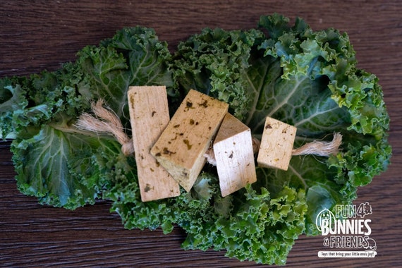 Kale Balsa Fling Natural Flavored Chew Toy for Bunny | Etsy