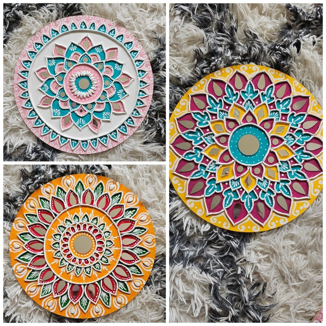 Clay and Mirror Mandala Home Decor | Lippan Art | Mandala Art | Home ...