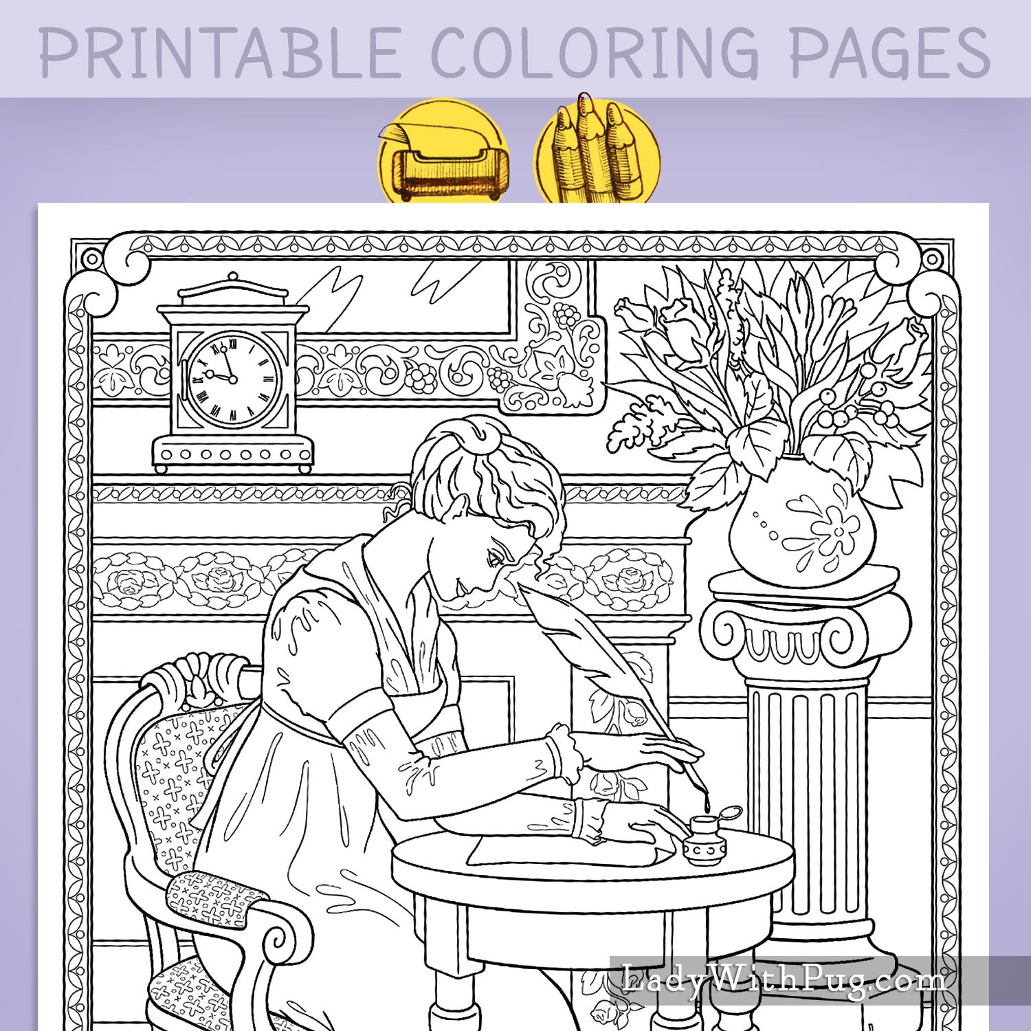 Coloring Pages With Lines For Writing