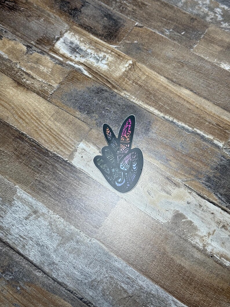 Peace Sign Sticker/peace Hand Sticker/graphic Sticker/colorful Sticker ...