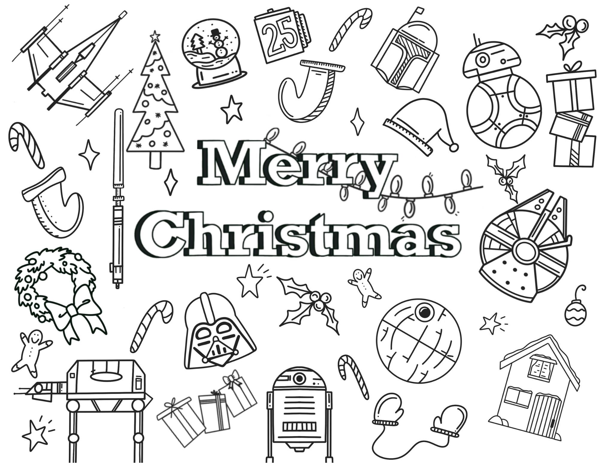 Christmas Coloring Page/ Holiday Kid's Coloring Activity/ Star Wars ...