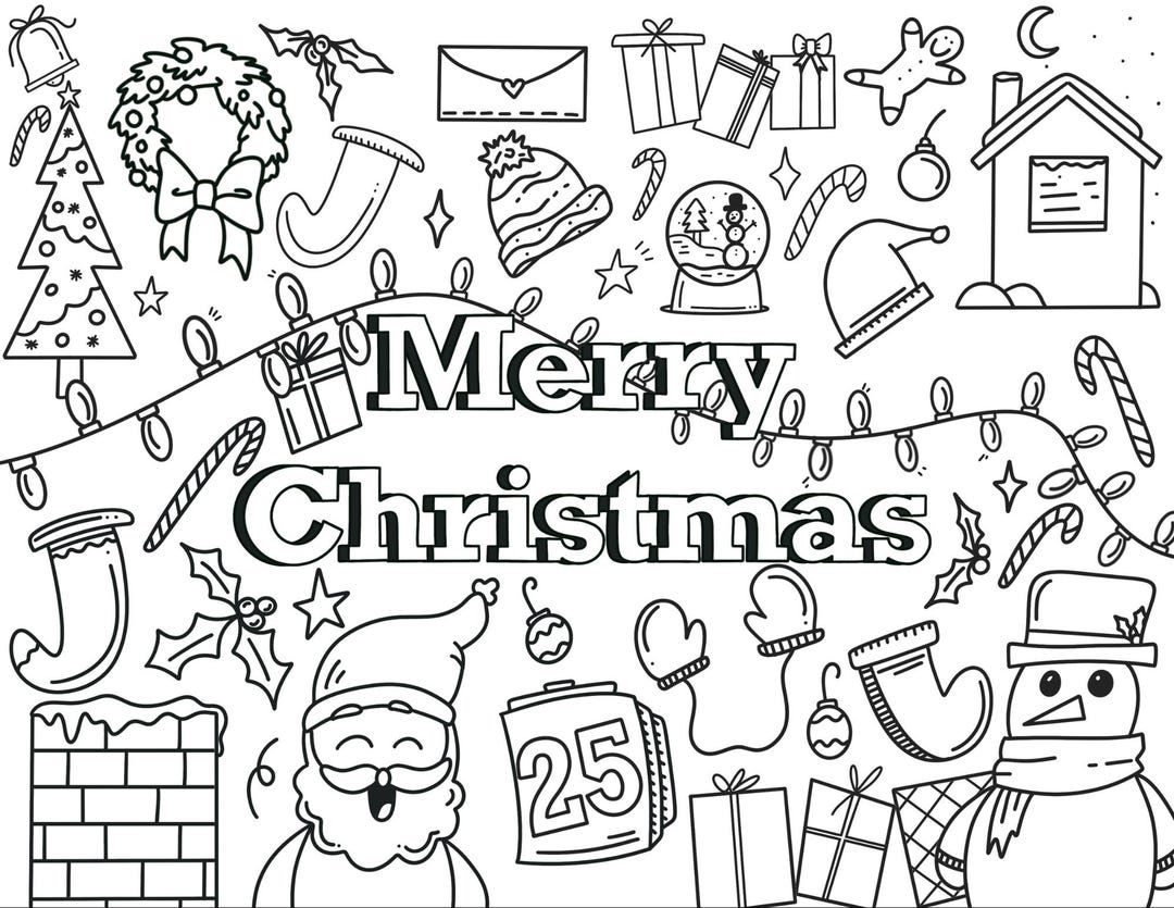 Holiday Coloring Activity Sheet/holiday Coloring Page/christmas - Etsy