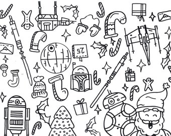 Christmas Coloring Page / Kid's Coloring Activity Page / - Etsy