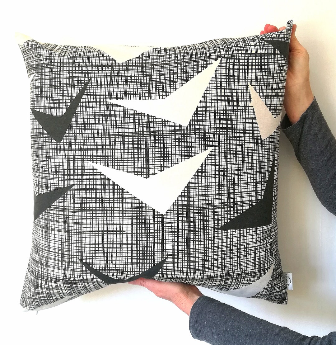 Graphic Scribble Airborne Skinny La Minx Fabric Cushion 60x60cm Square ...