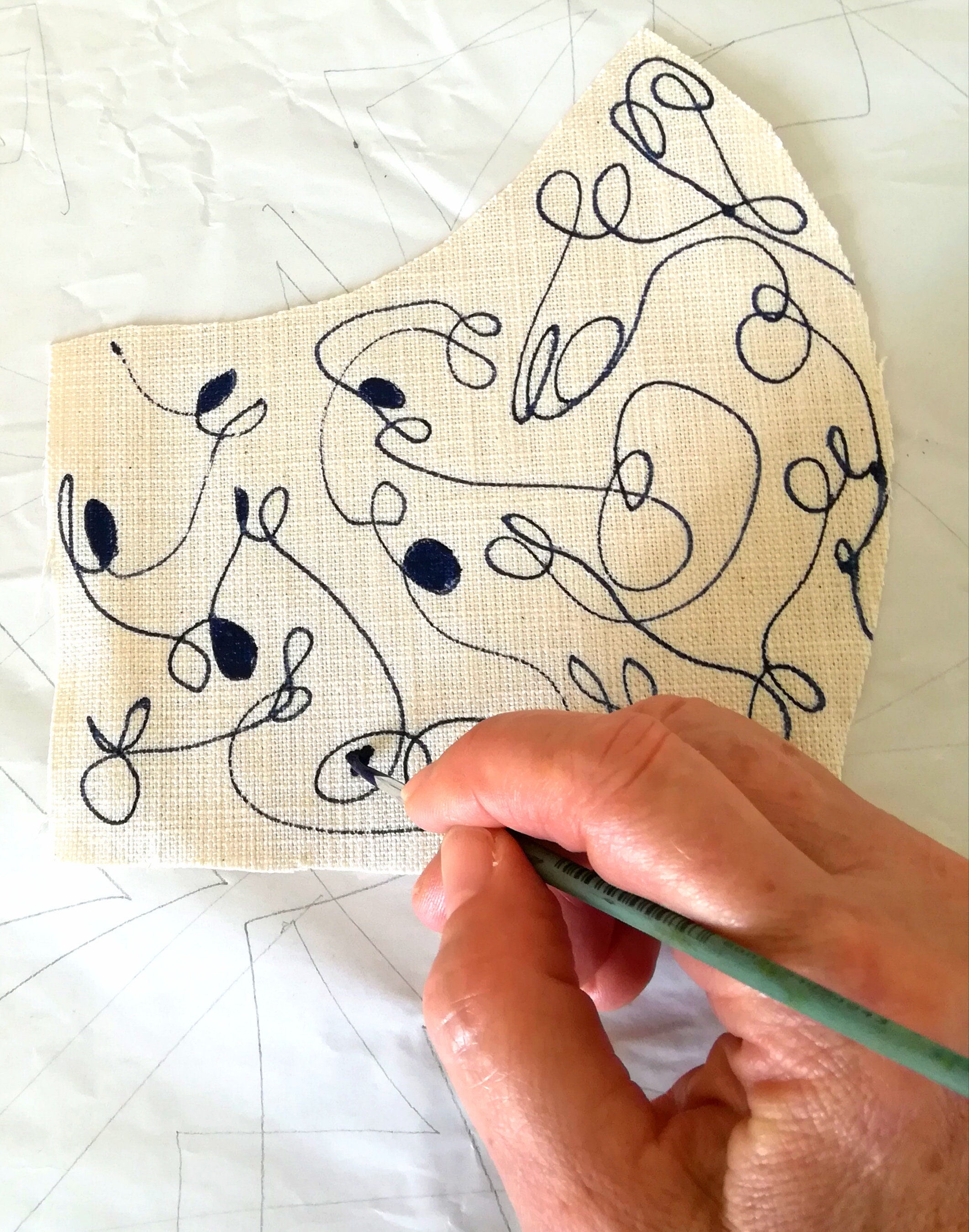 Going Loopy Face Mask Annapatat Hand Painted Washable | Etsy