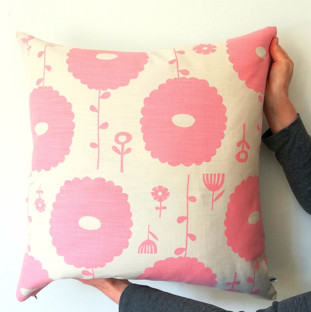 Pink Flower Cushion Cover: Scandi Design, Skinny La Minx Fabric ...