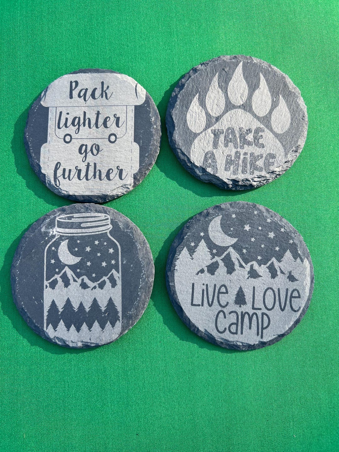 Laser Engraved Slate Coaster Set of 4 - Etsy