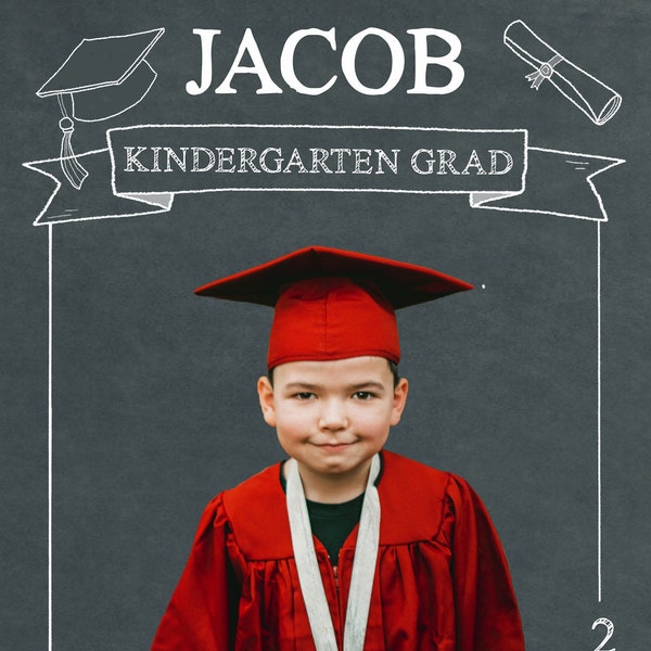 Kindergarten Graduation Photoshop Template - Etsy