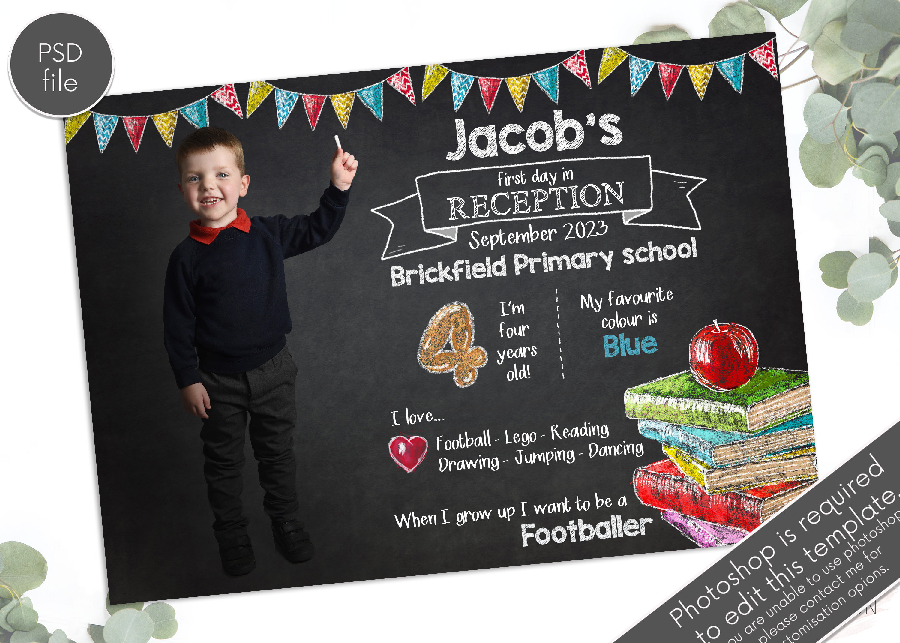 Back to School, My First Day, School Chalkboard, Digital Background ...