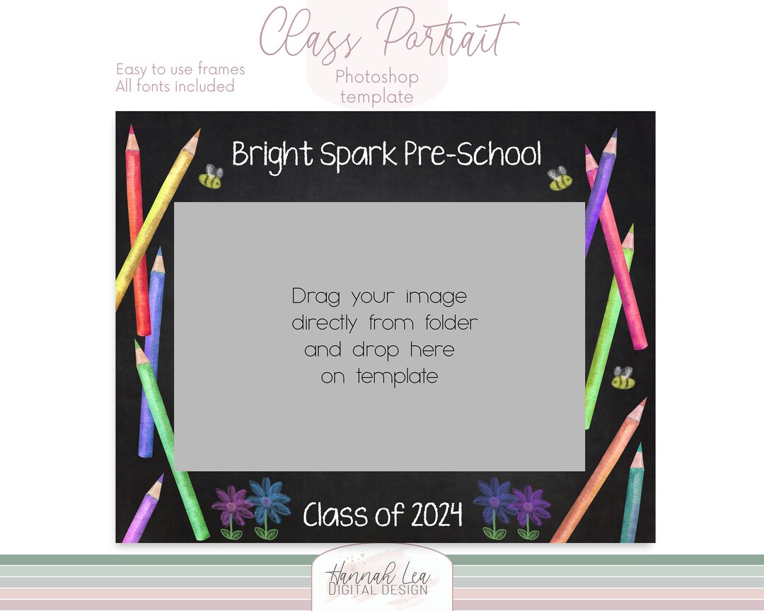 Class Photo Template, School Photo, Class of 2024, School Digital ...