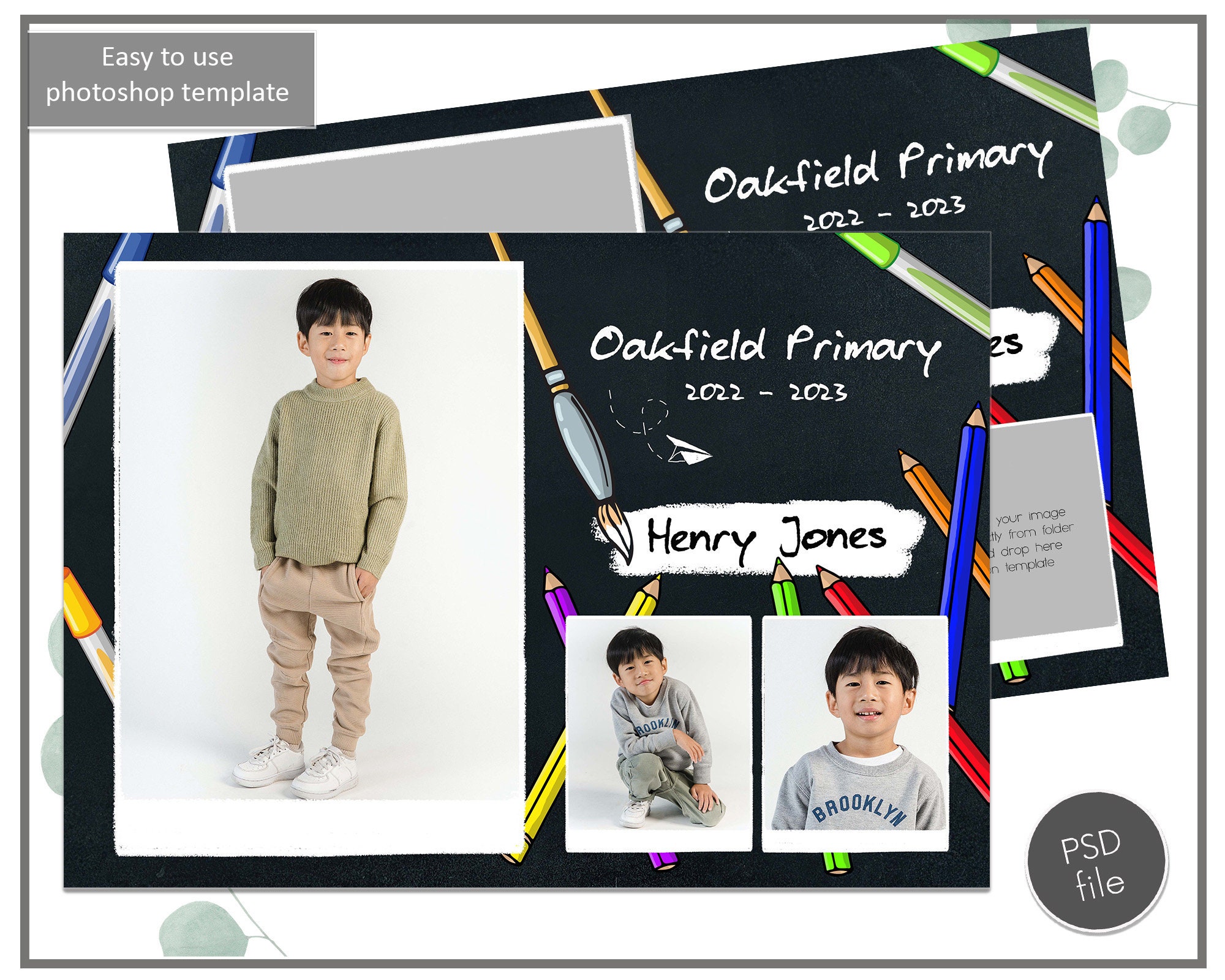 School Photo Template, School Portraits, Class of 2023, School Digital ...