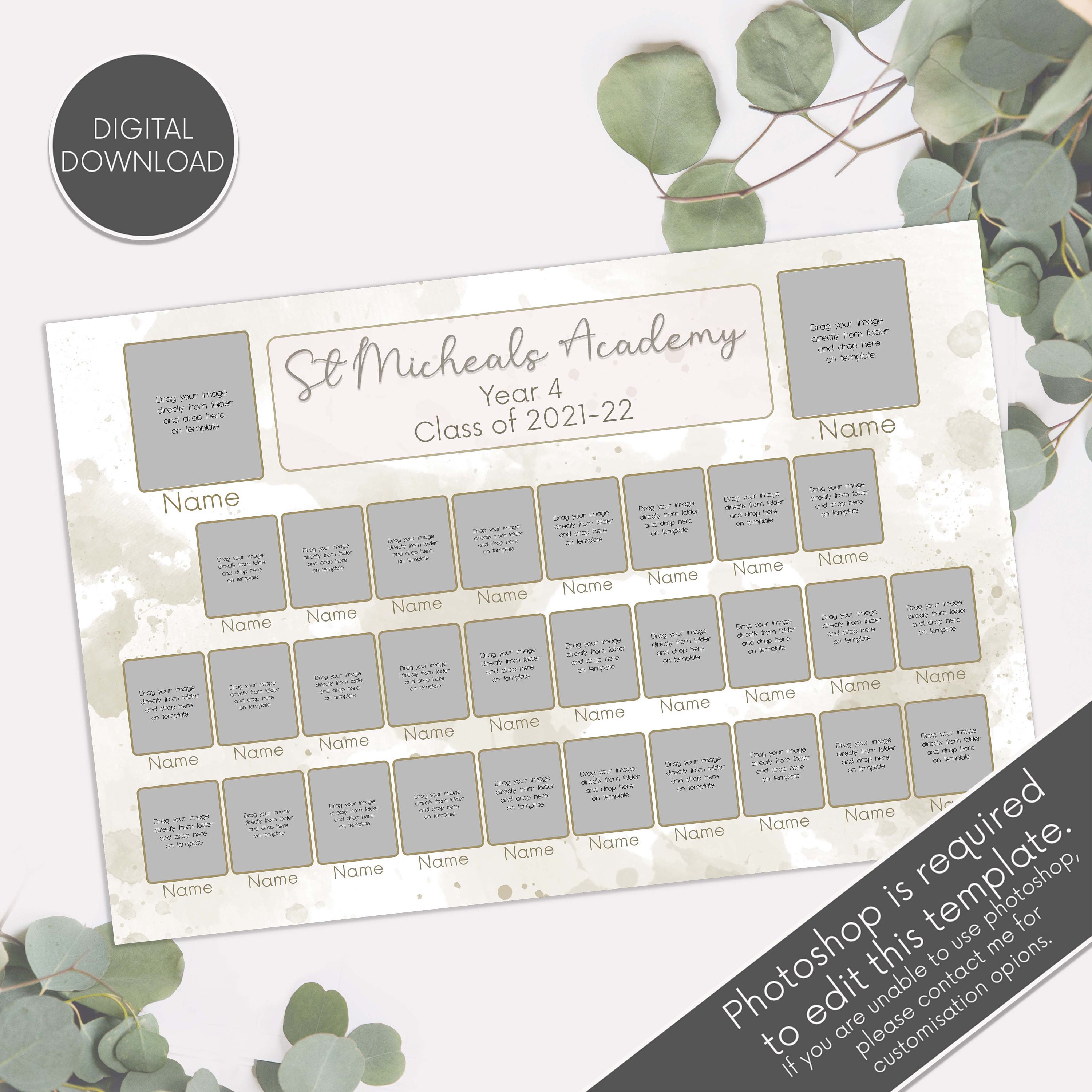 Class Photo Template, School Photo, Class of 2021, School Digital ...