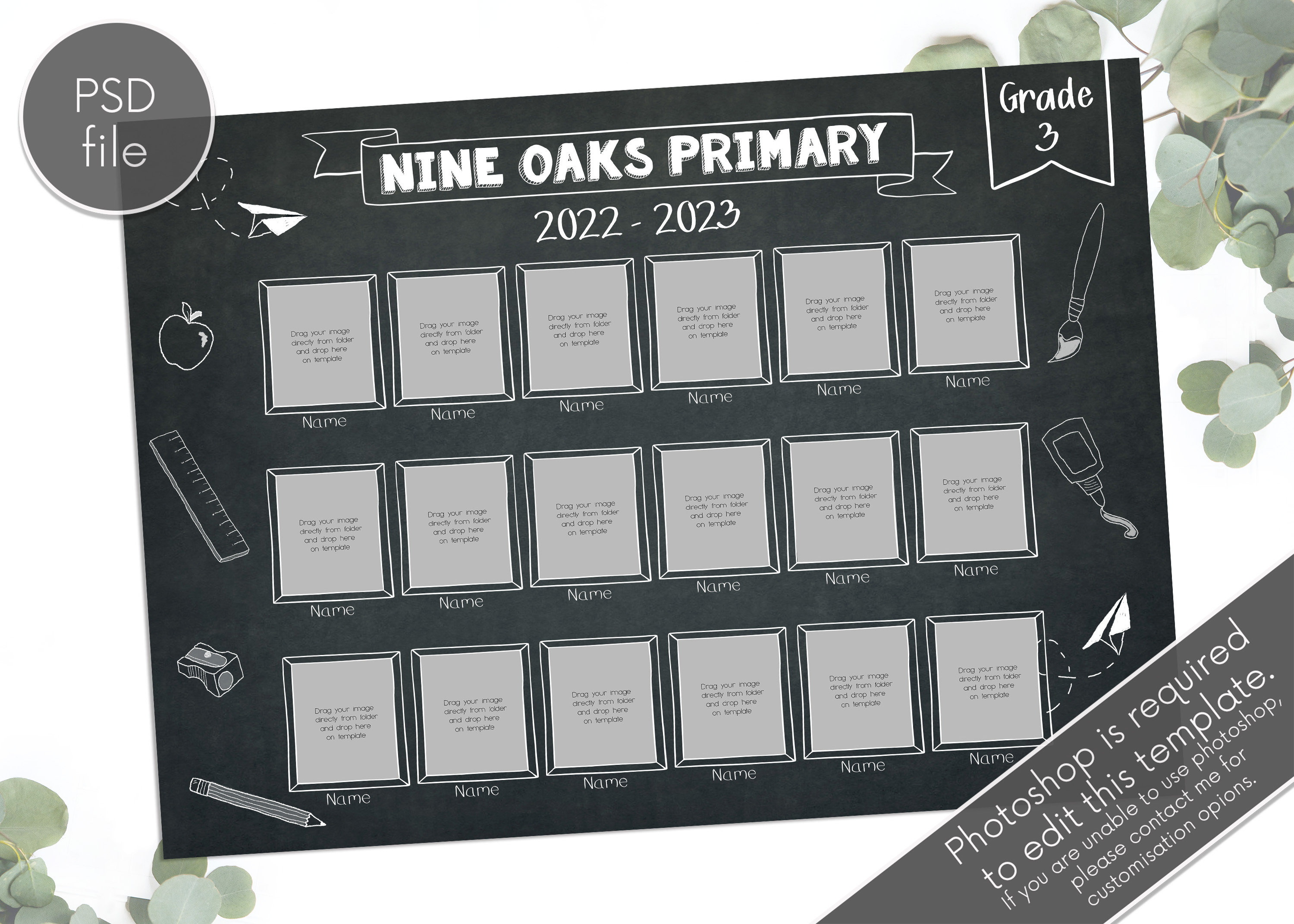 Class Photo Template, School Photo, Class of 2022, School Digital ...