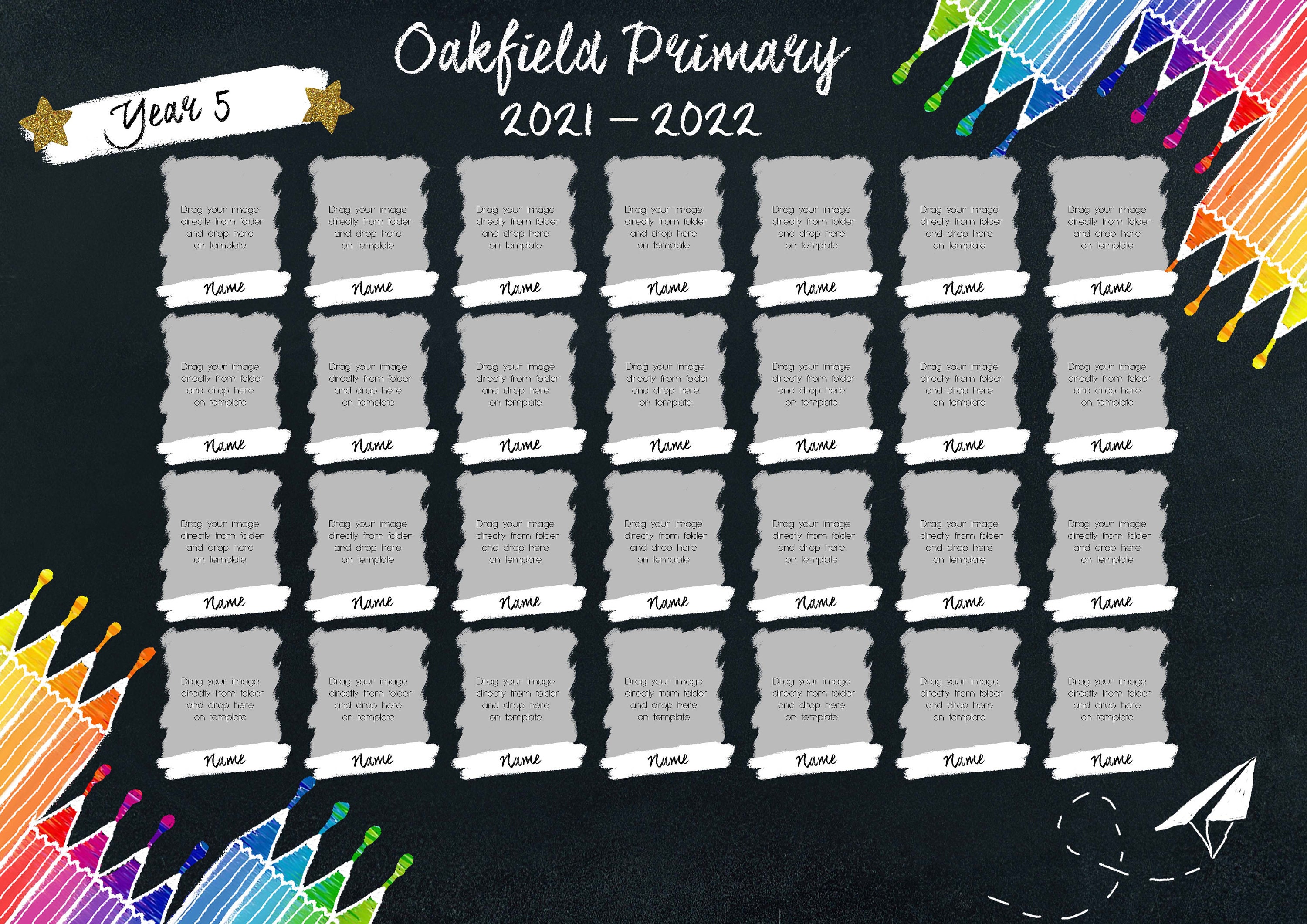 Class Photo Template, Set of 12 Designs, School Photo, Class Photos ...