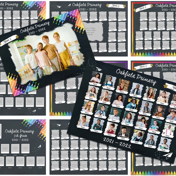 School Class Photo Template - Etsy