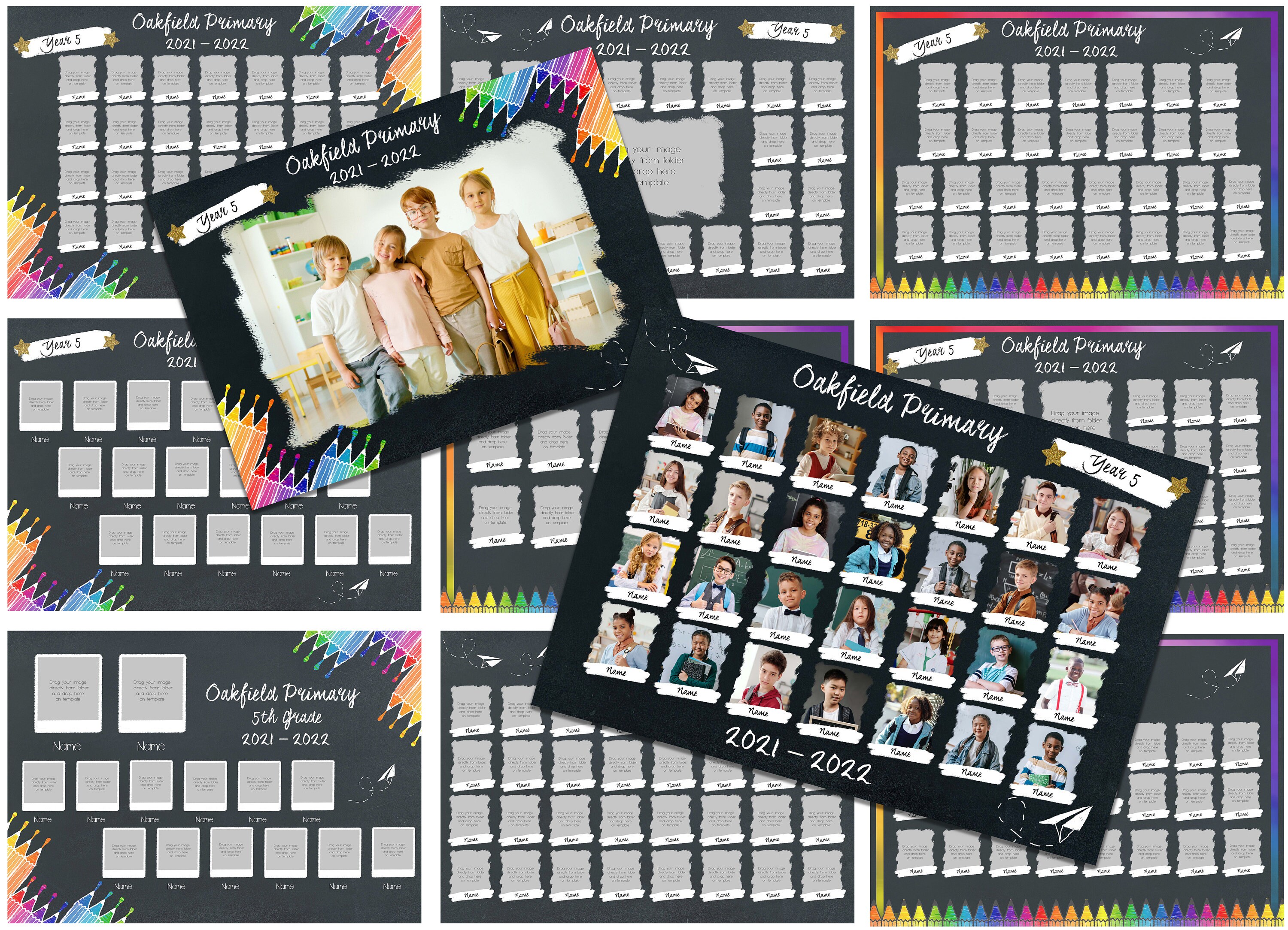 School Template, Set of 12 Templates, School Photo, Class of 2022 ...