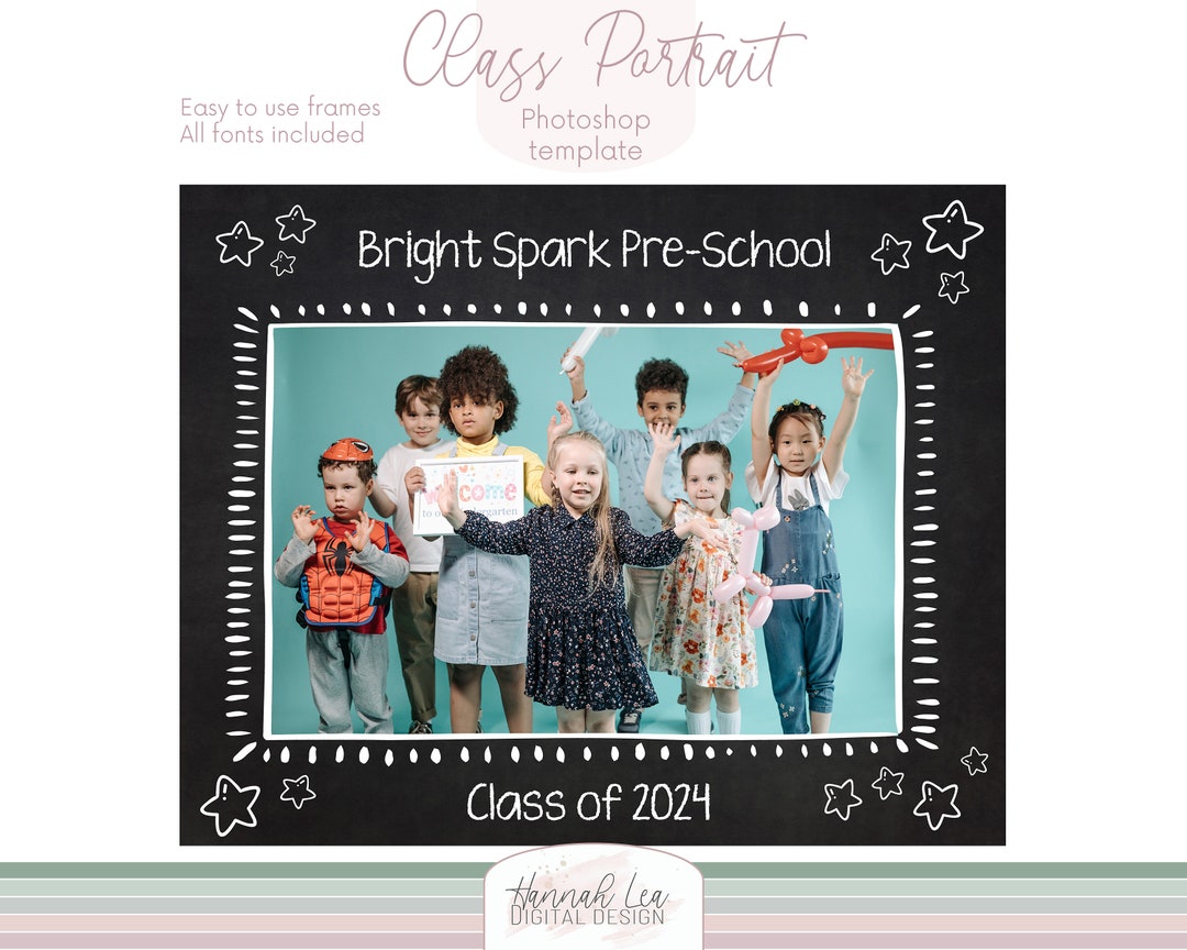 Class Photo Template, School Photo, Class of 2024, School Digital ...