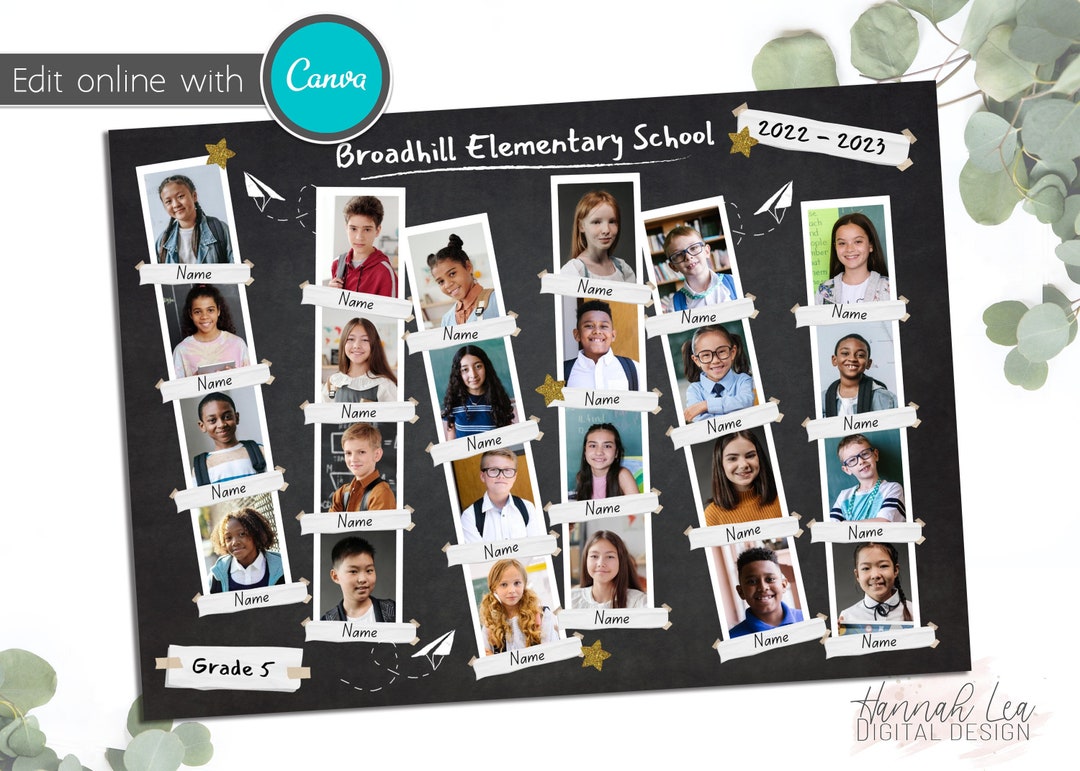 Class Photo Template, School Photo, Class of 2023, School Digital ...