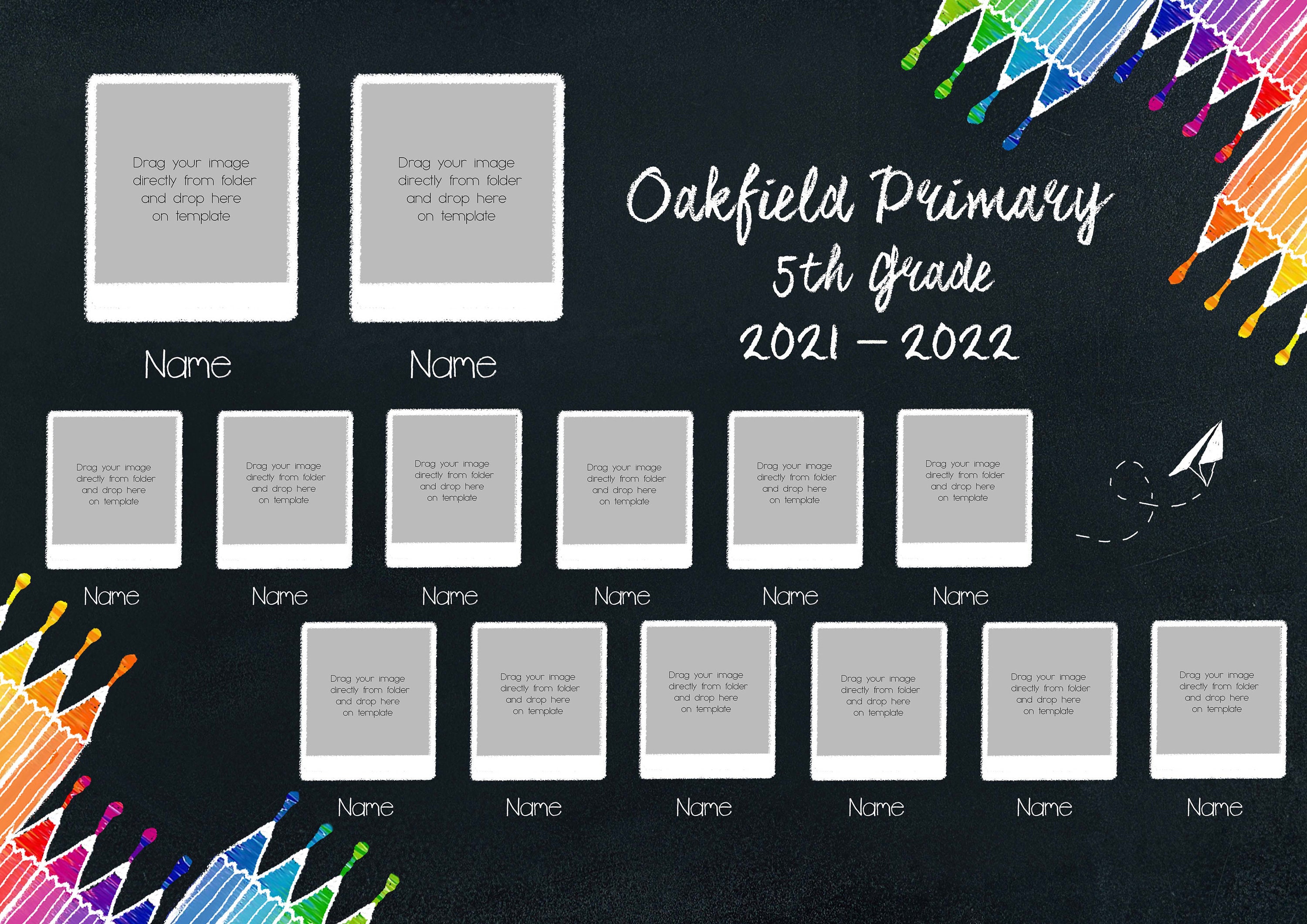 Class Photo Template, Set of 12 Designs, School Photo, Class Photos ...