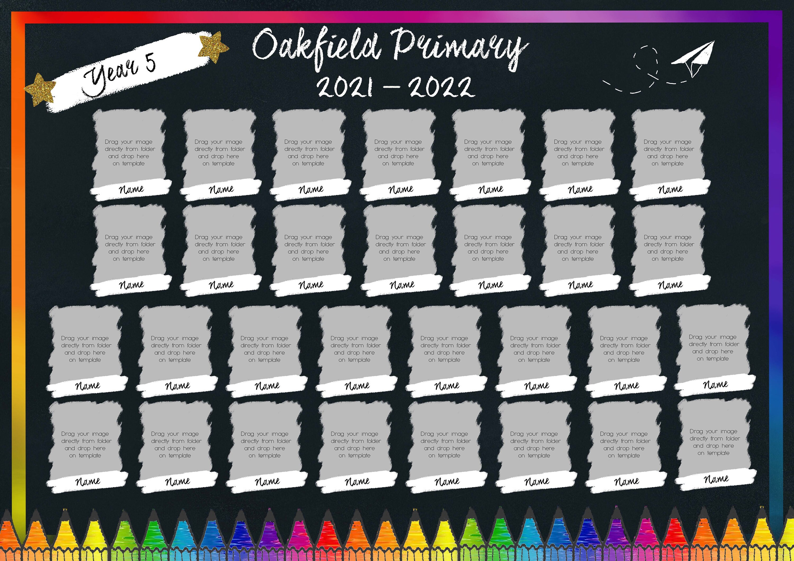 Class Photo Template, Chalkboard Design, Fully Customizable (PSD) - Etsy