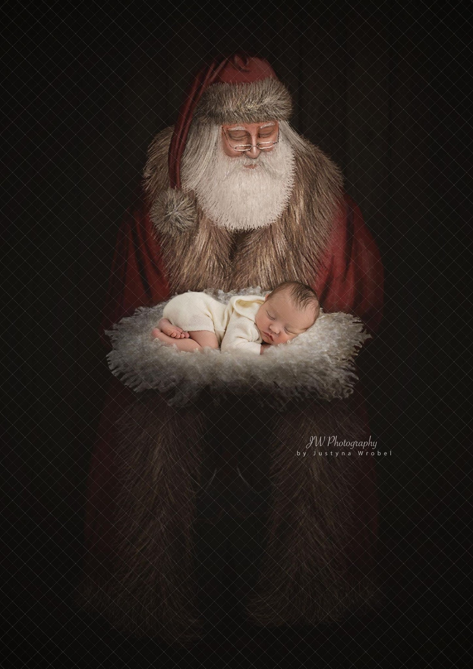 Christmas Digital Backdrop, Santa Background, Hand Painted, Santa ...