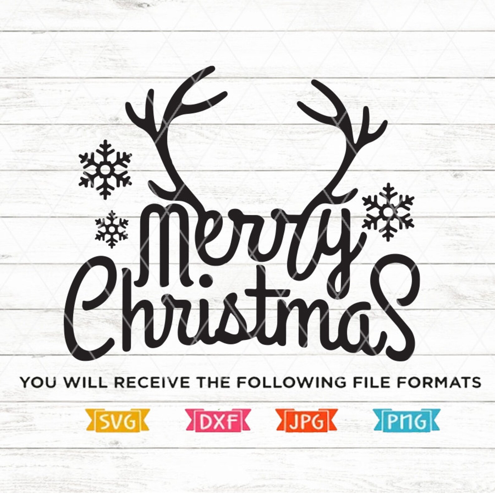 Merry Christmas Reindeer SVG, Rustic Christmas SVG, Reindeer, Holiday ...