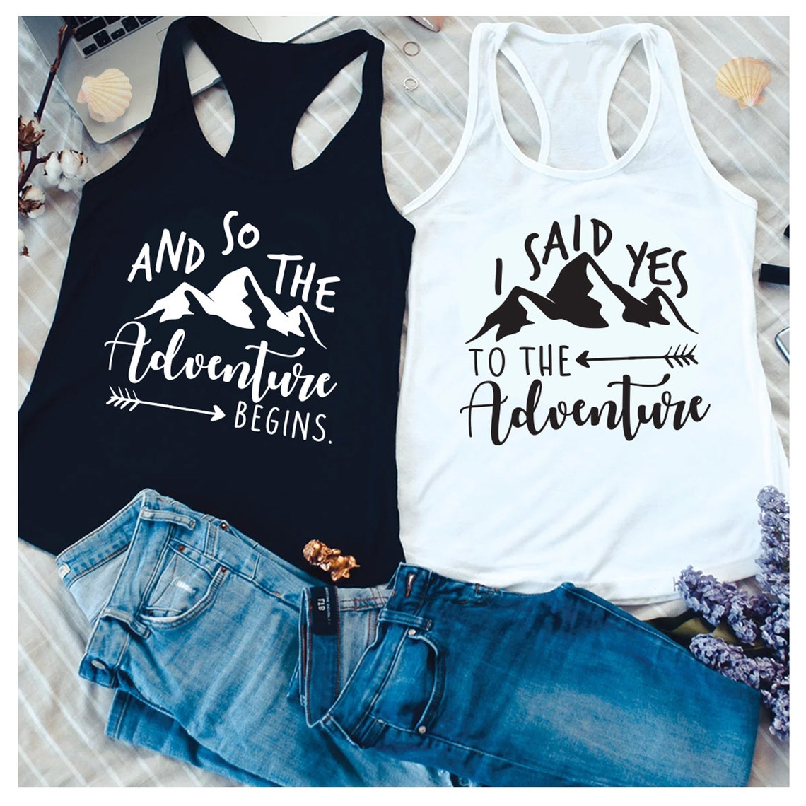 Girls Trip Tanks, Bachelorette Party Tanks, so the Adventure Begins, I ...