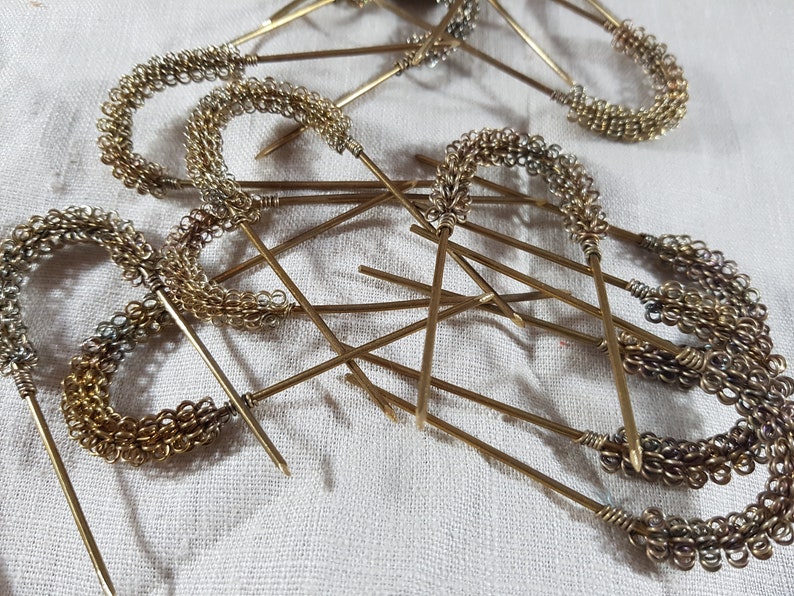 Medieval Brass Hair Pin, Larp Accessories, 14th Century Hairpin - Etsy
