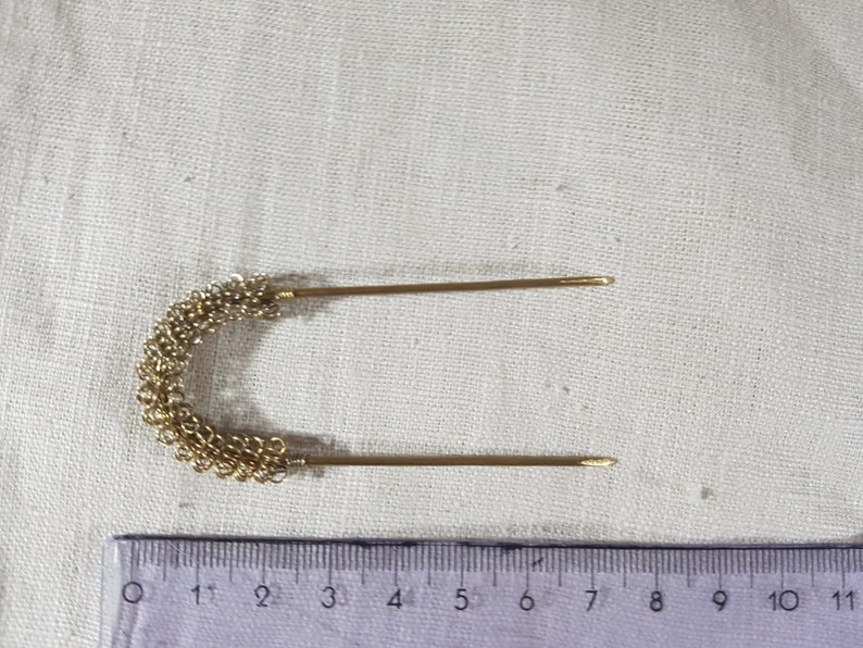 Medieval Brass Hair Pin, Larp Accessories, 14th Century Hairpin - Etsy