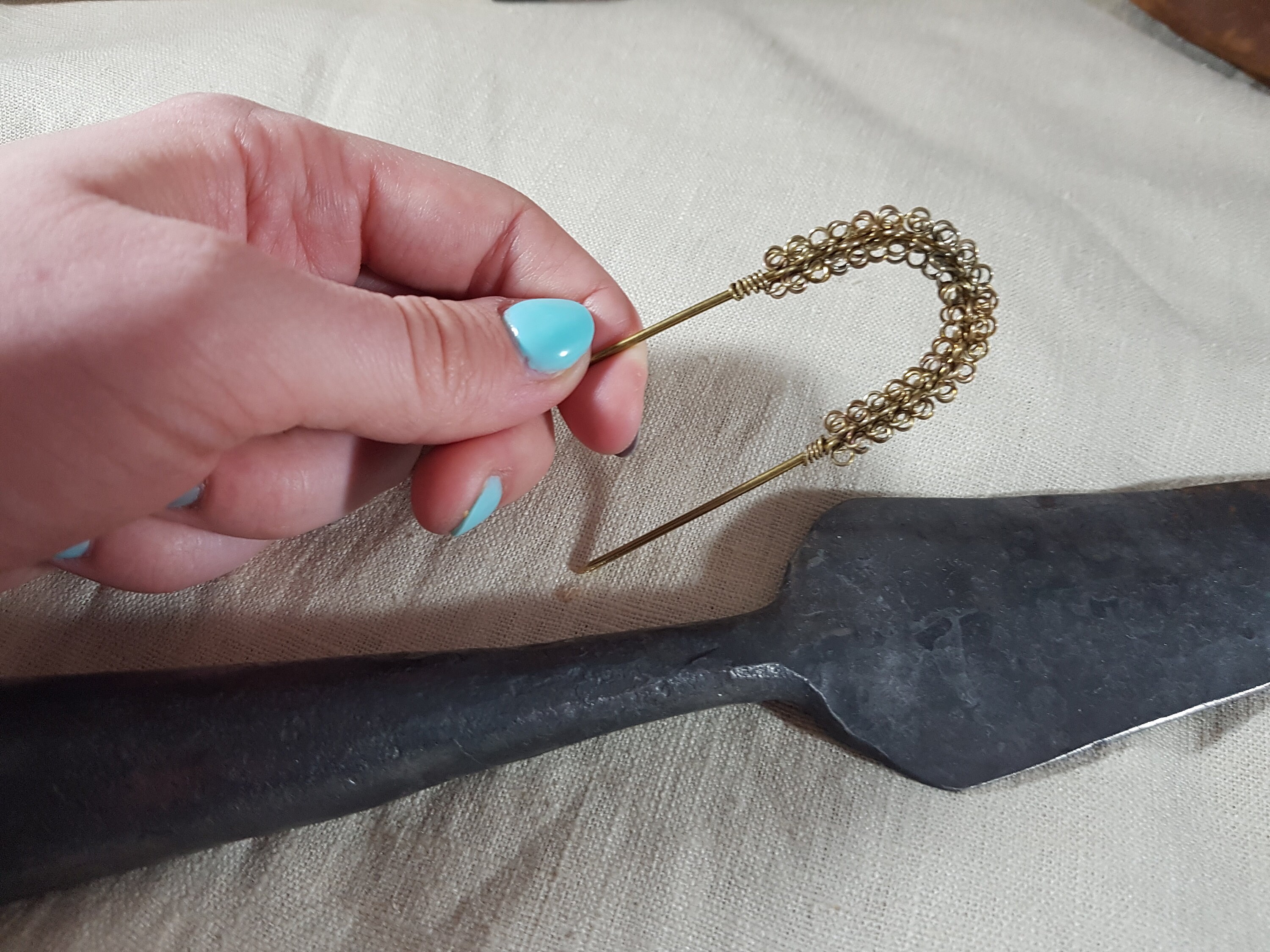 Medieval Brass Hair Pin, Larp Accessories, 14th Century Hairpin - Etsy