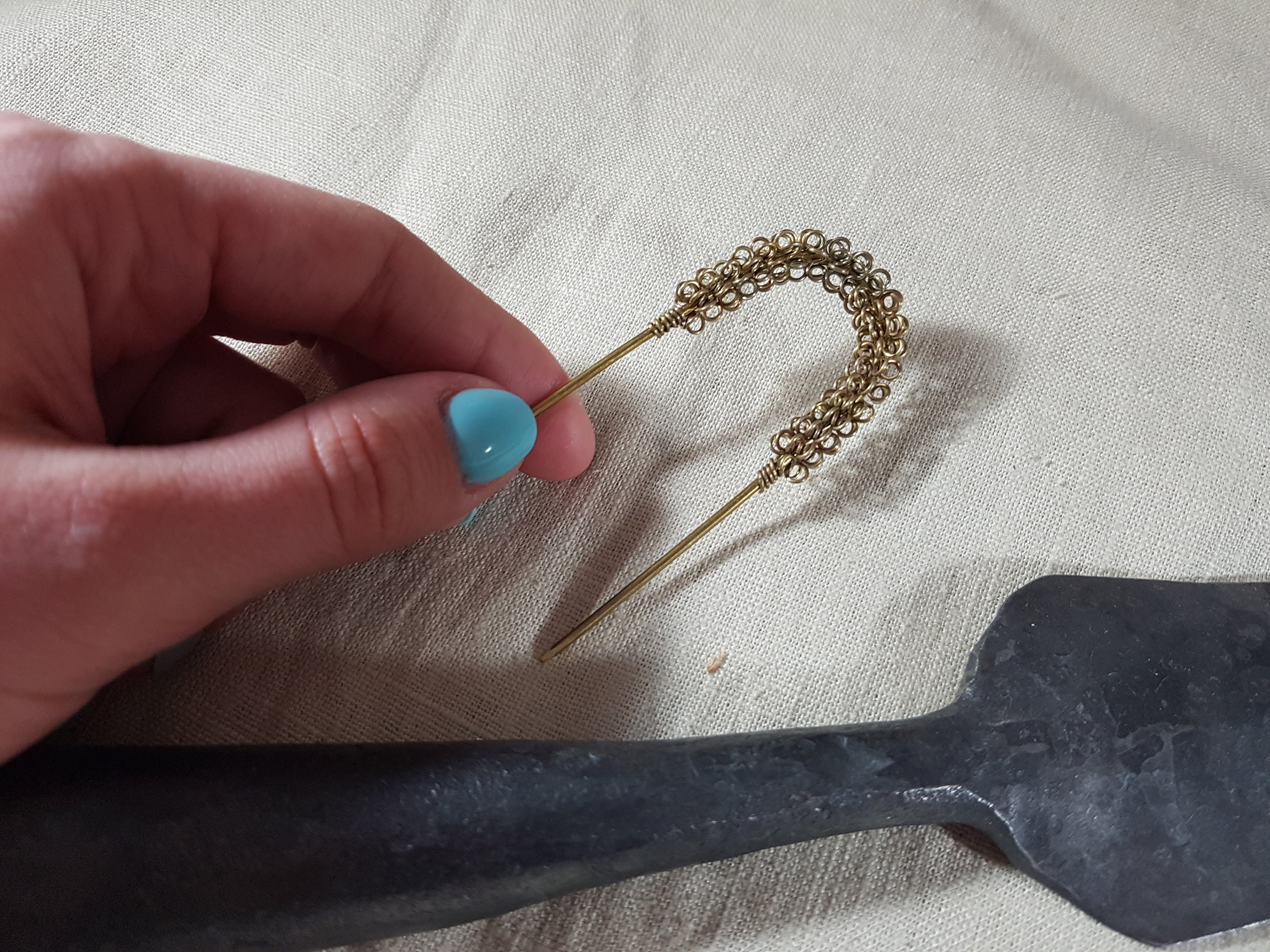 Medieval Brass Hair Pin, Larp Accessories, 14th Century Hairpin - Etsy