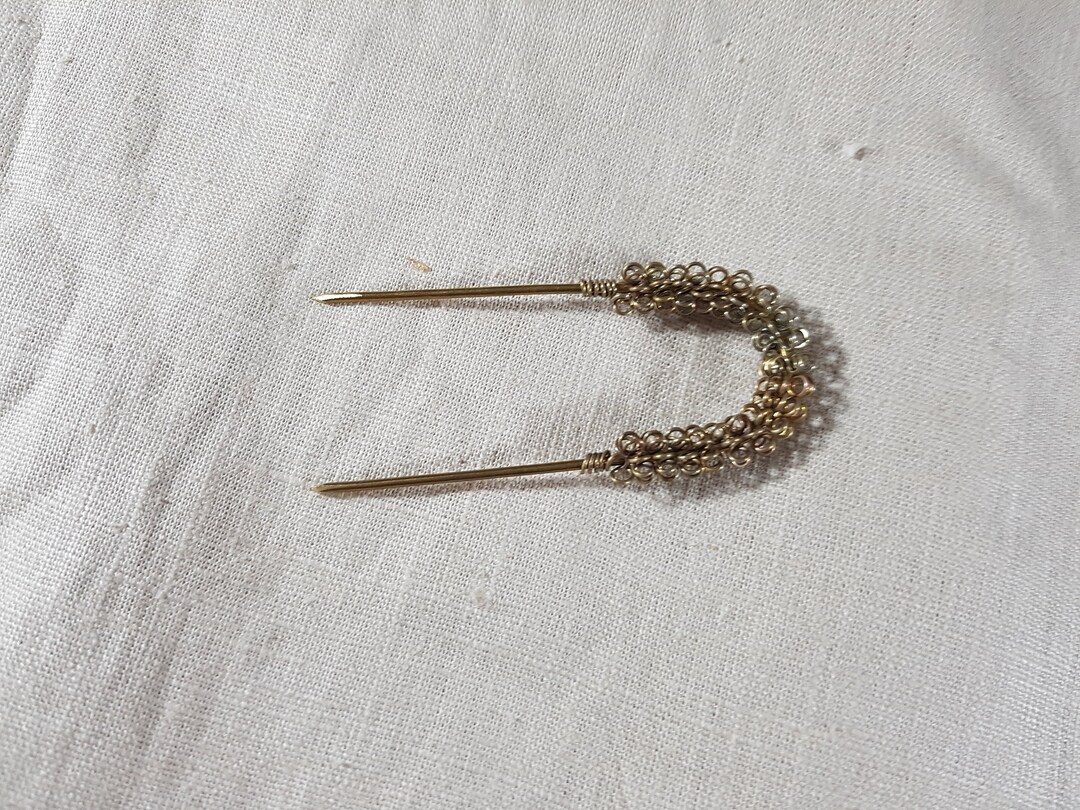 Medieval Brass Hair Pin, Larp Accessories, 14th Century Hairpin - Etsy