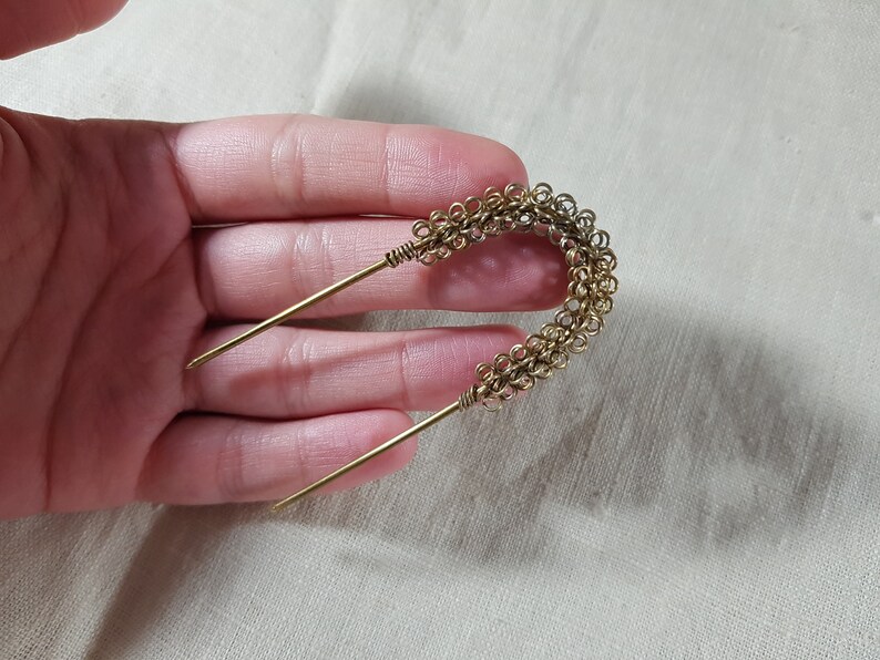Medieval Brass Hair Pin, Larp Accessories, 14th Century Hairpin - Etsy