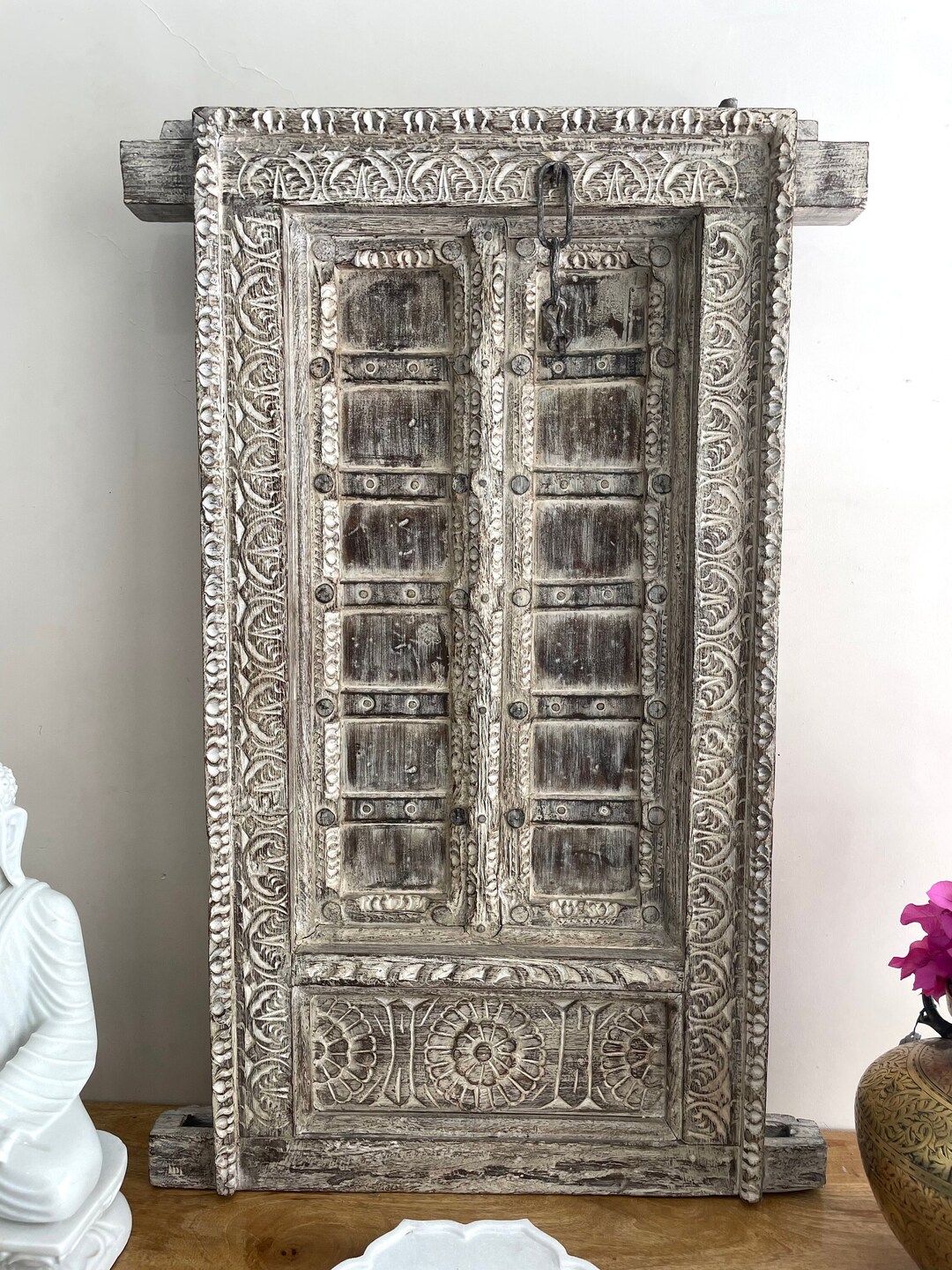 Hand Carved Wooden Window, Indian Antique Decorative Window, Home Decor ...