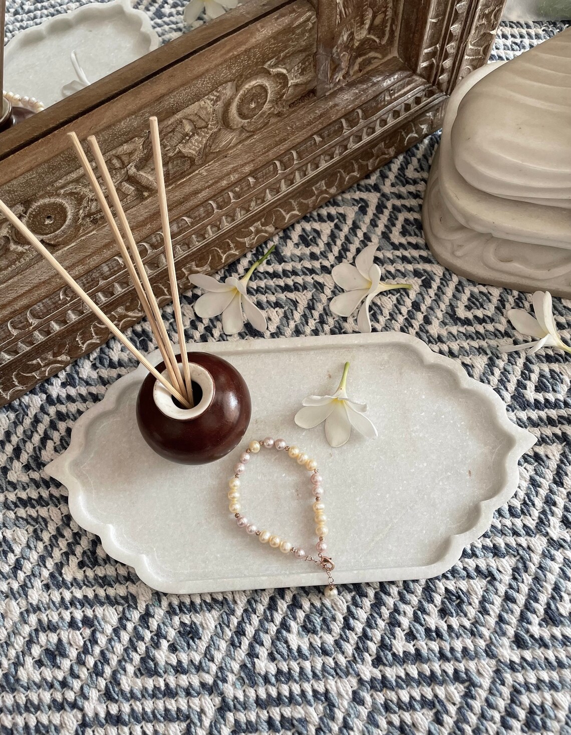Pure White Marble Urli Decorative Flower Marble Plate - Etsy