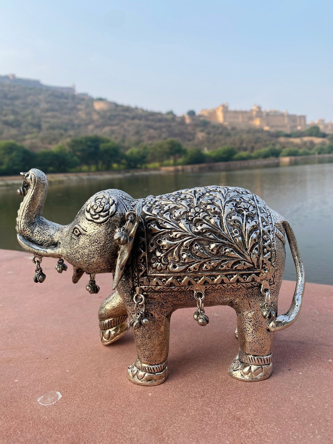 Copper Silver Polish Elephant Figure, Animal Figure, Animal Statue ...
