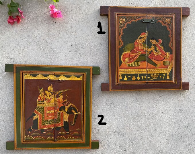 Hand Painted Wooden Window Indian Vintage Decorative Window - Etsy