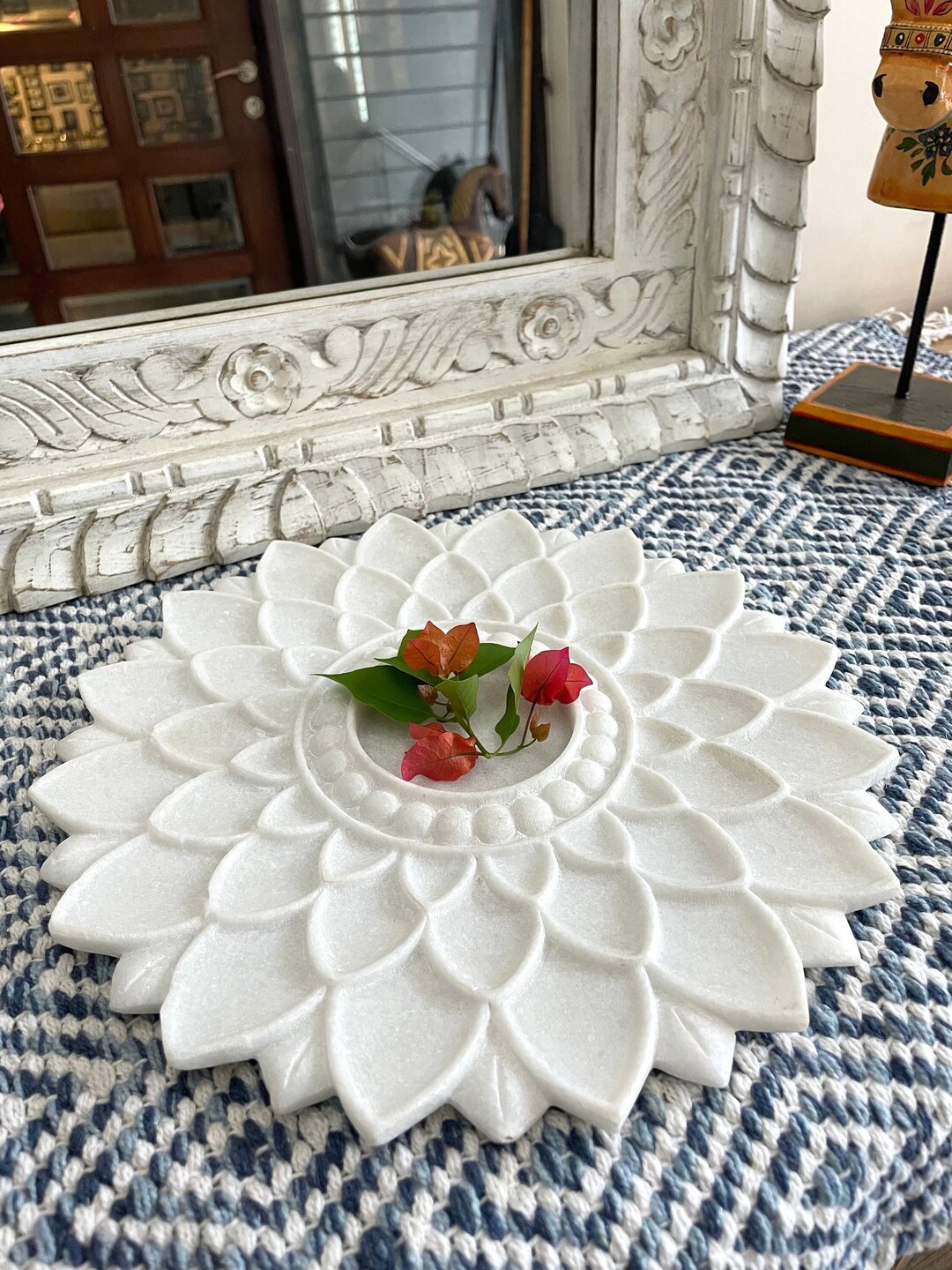 Pure White Marble Urli, Decorative Flower Marble Plate , Flower Tray ...