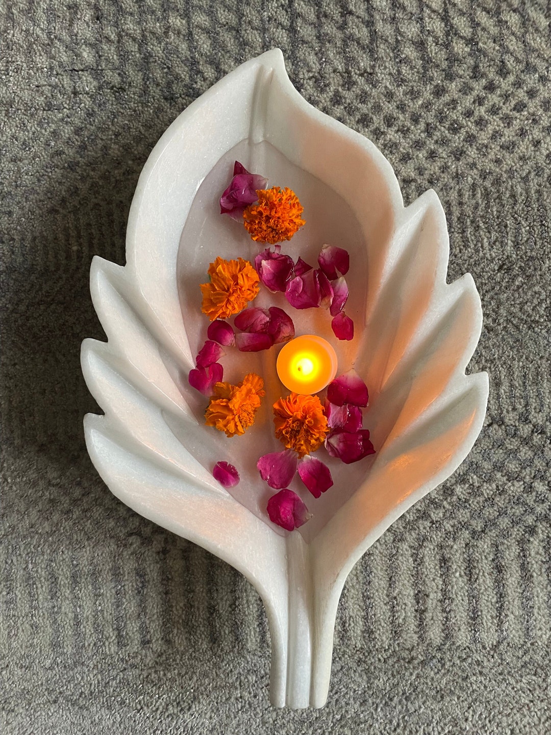 Leaf Shaped Marble Urli, Decorative Marble Bowl , Flower Bowl , Fruit ...