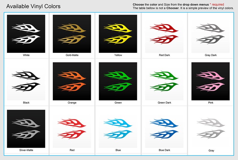 Decal Sticker Pair of Flames Flamed Helmet Motorcycle Top Quality ...