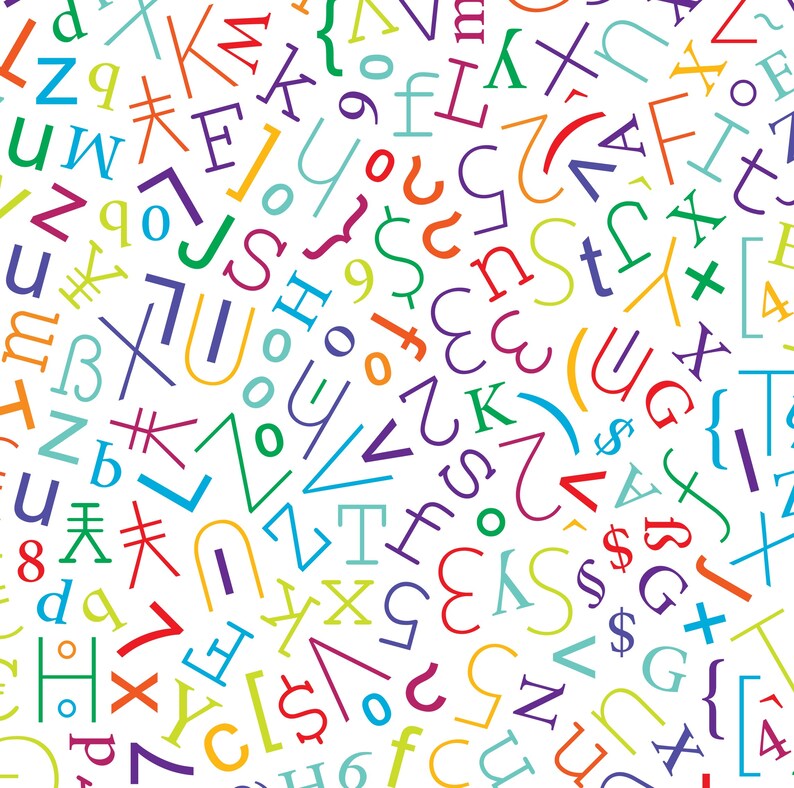 Mosaic Typography Letters Composition for Textile Prints or - Etsy