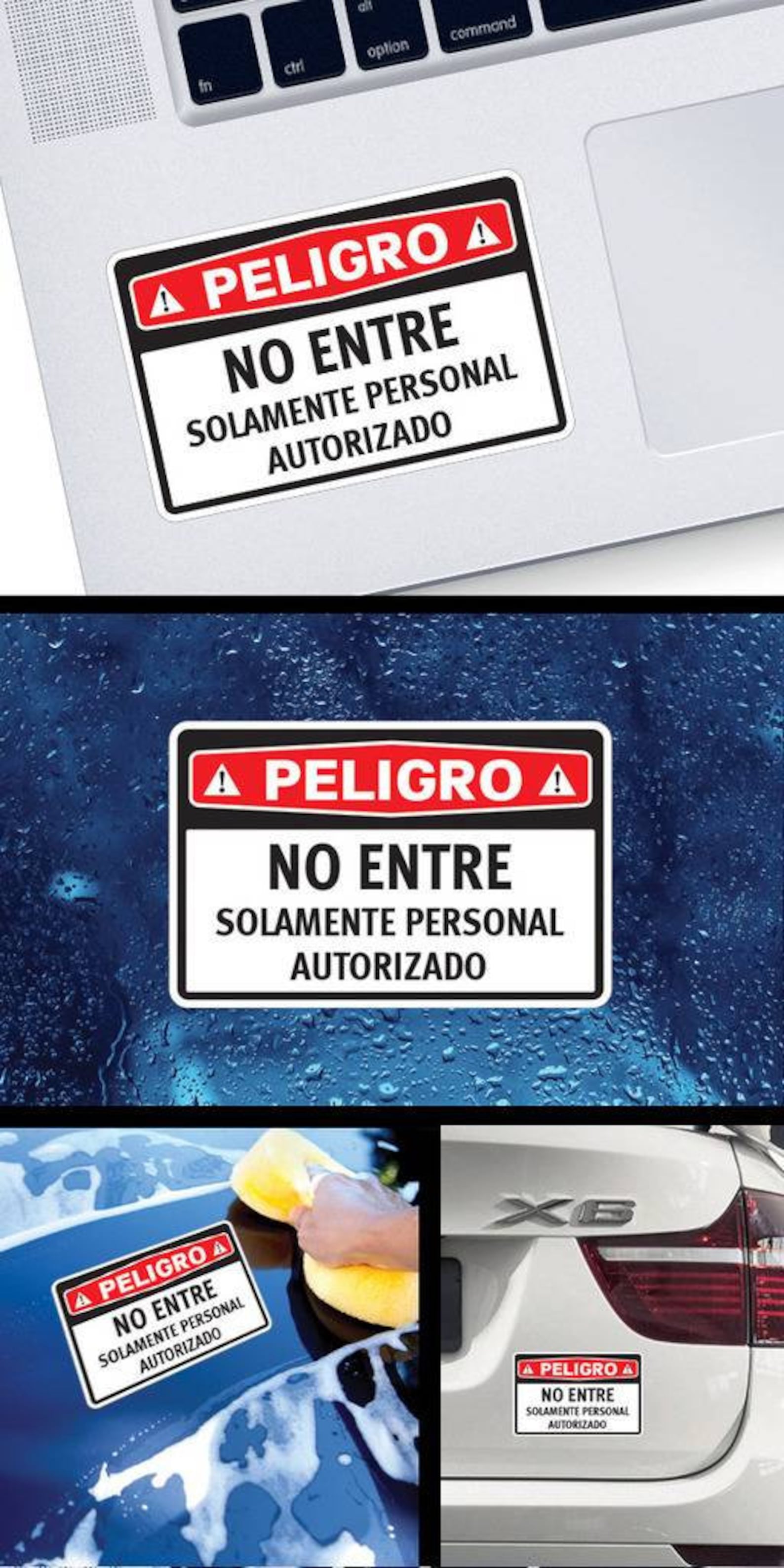 Decal Sticker Peligro No Entre Solamente Personal Autorizado Forbidden ...